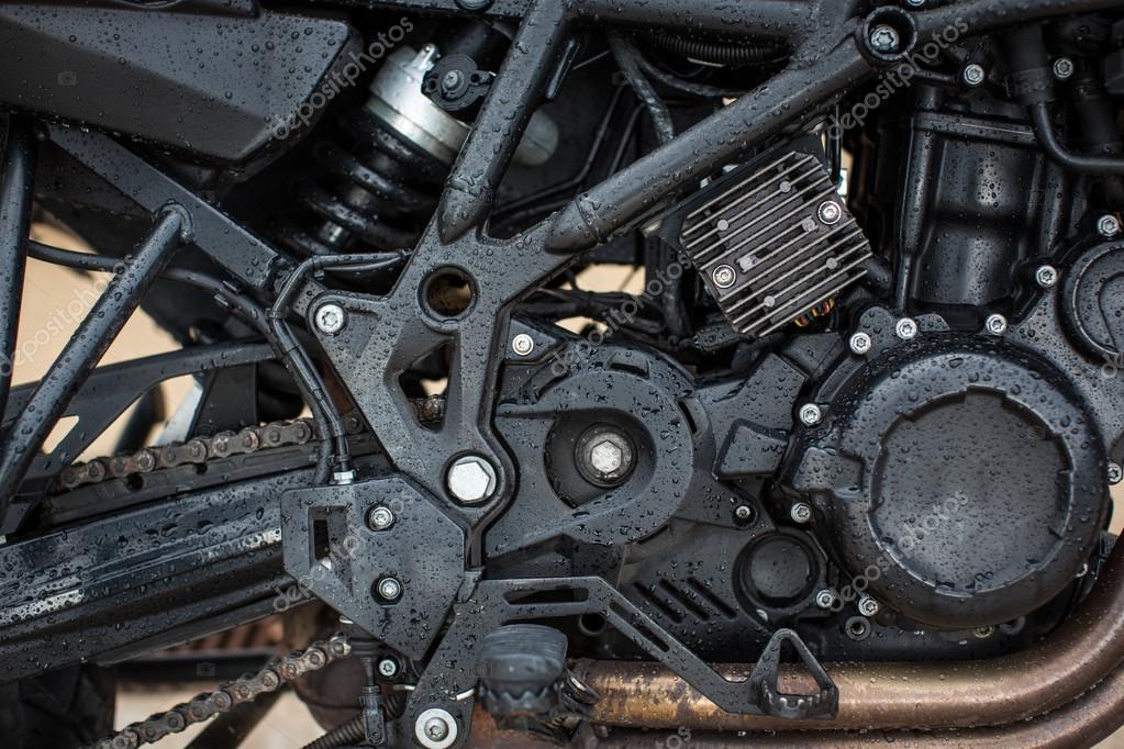 Modern powerful performance road motorbike engine — Stock Photo ...