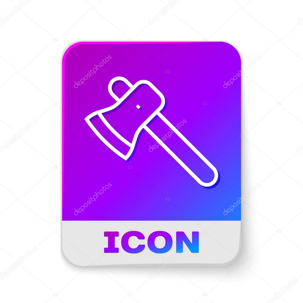 L nea blanca Icono de hacha de madera aislado sobre fondo blanco. Hacha de le ador. Bot n de ...