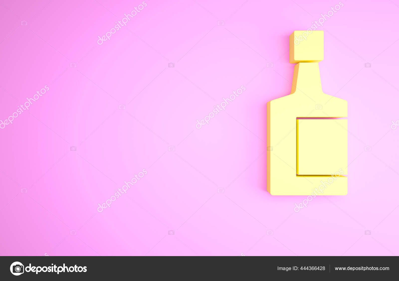 Yellow Tequila Bottle Icon Isolated Pink Background Mexican Alcohol ...