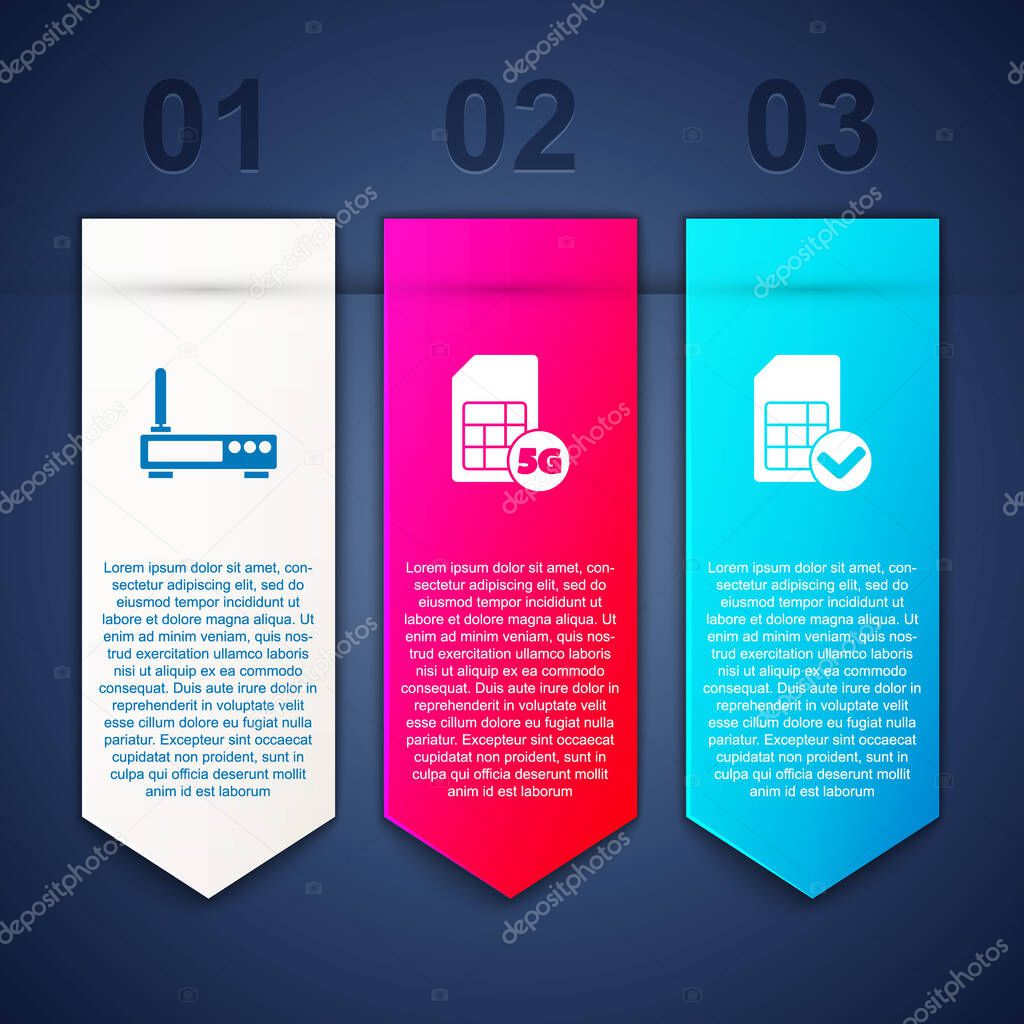 Set Router y señal wi-fi, tarjeta Sim 5G y tarjeta. Plantilla de ...