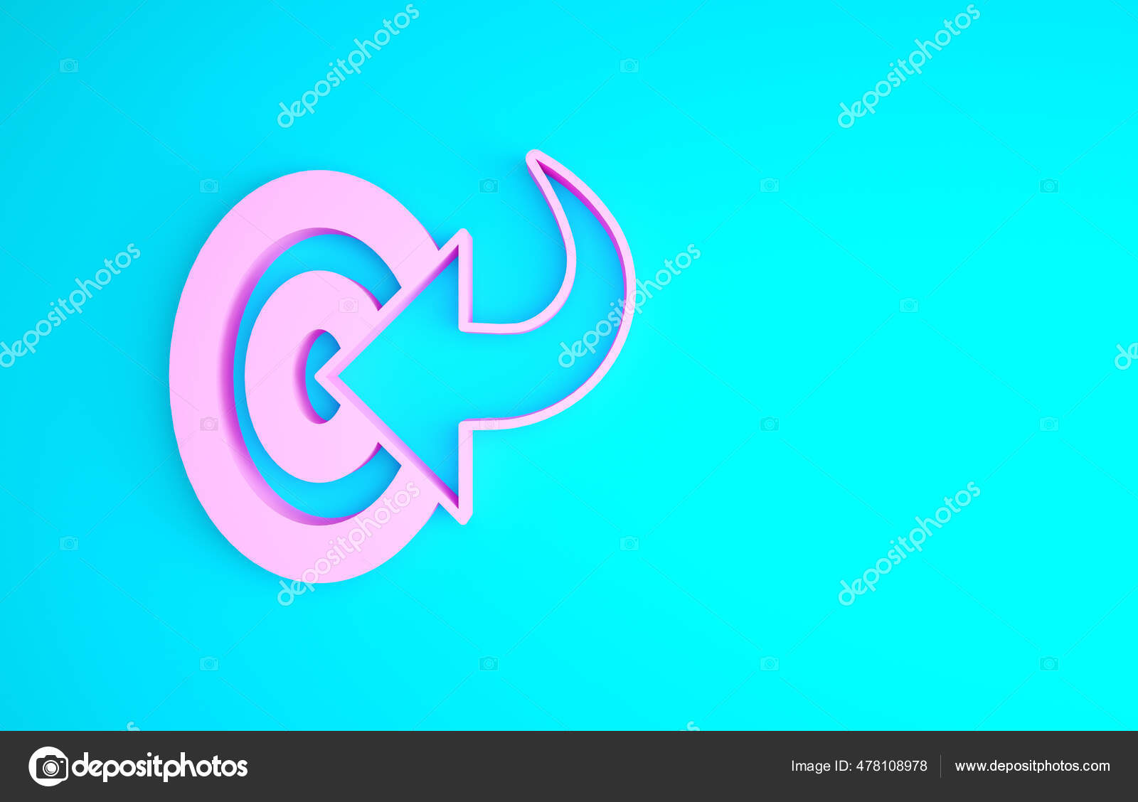 Pink Target financial goal concept icon isolated on blue background ...