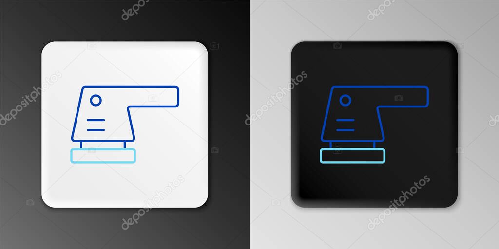 Línea Icono de lijadora eléctrica aislado sobre fondo gris. Lijadora ...