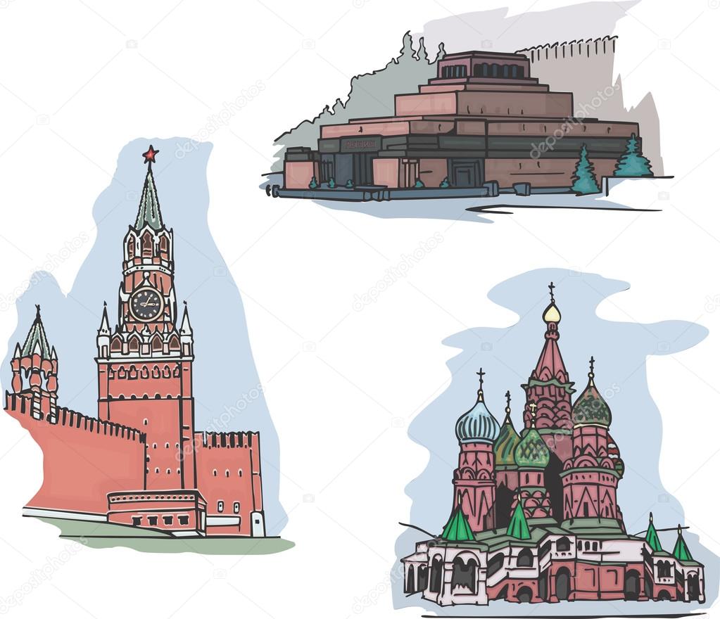 Moscow, Russia, Red Square sights Stock Vector Image by ©rorius #119860692