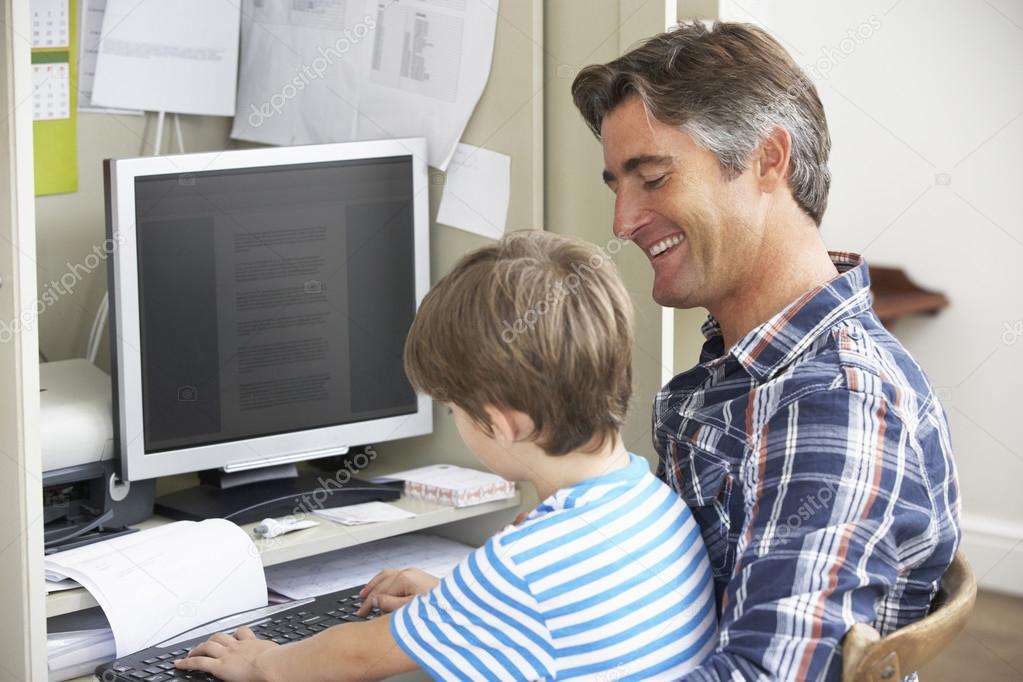 Father And Son Together In Home Office Stock Photo by ©monkeybusiness ...