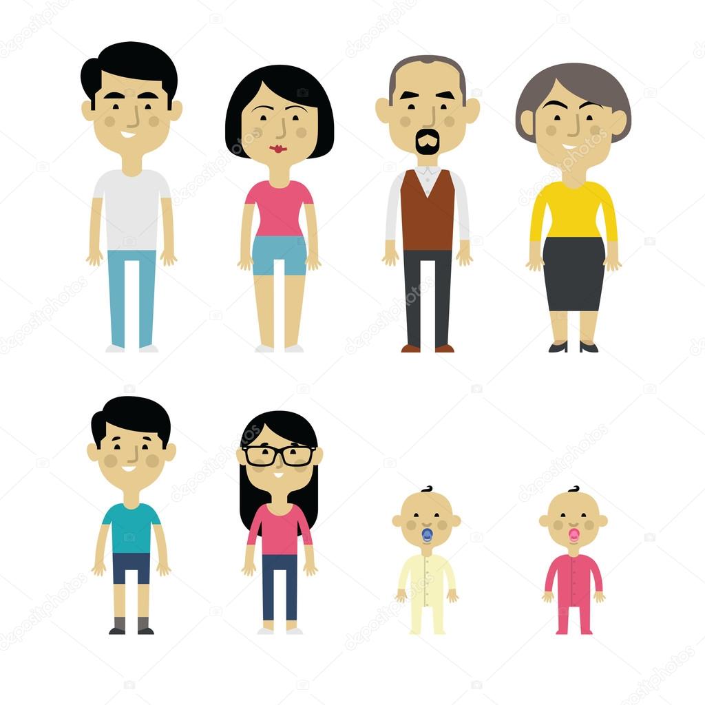 Asian Family Members Clip Art