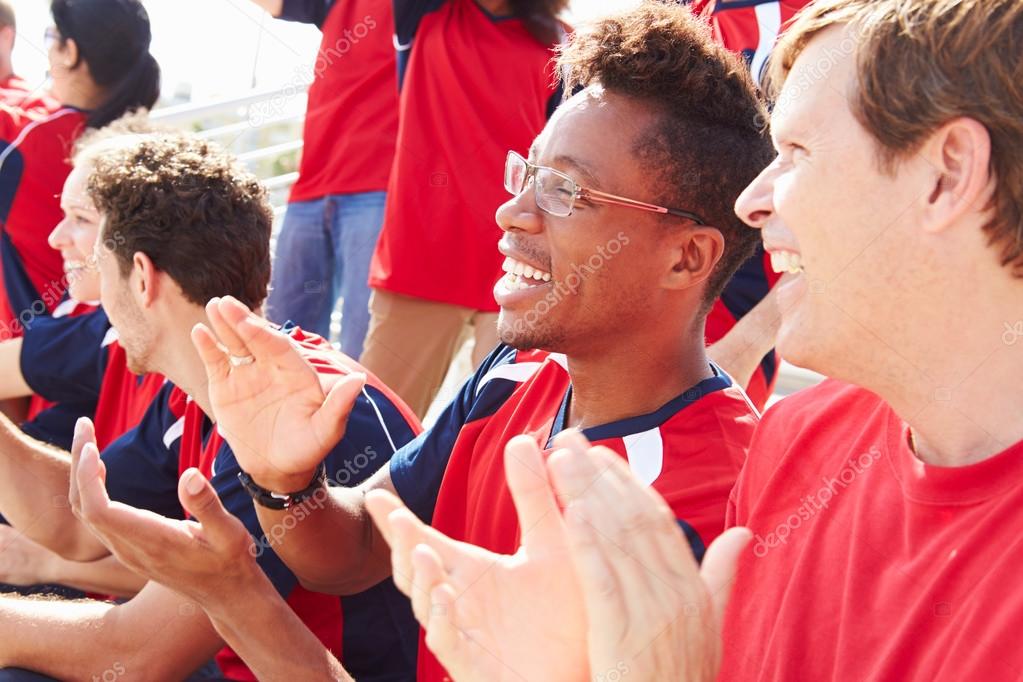Spectators In Team Colors Watching Sports Event — Stock Photo ...
