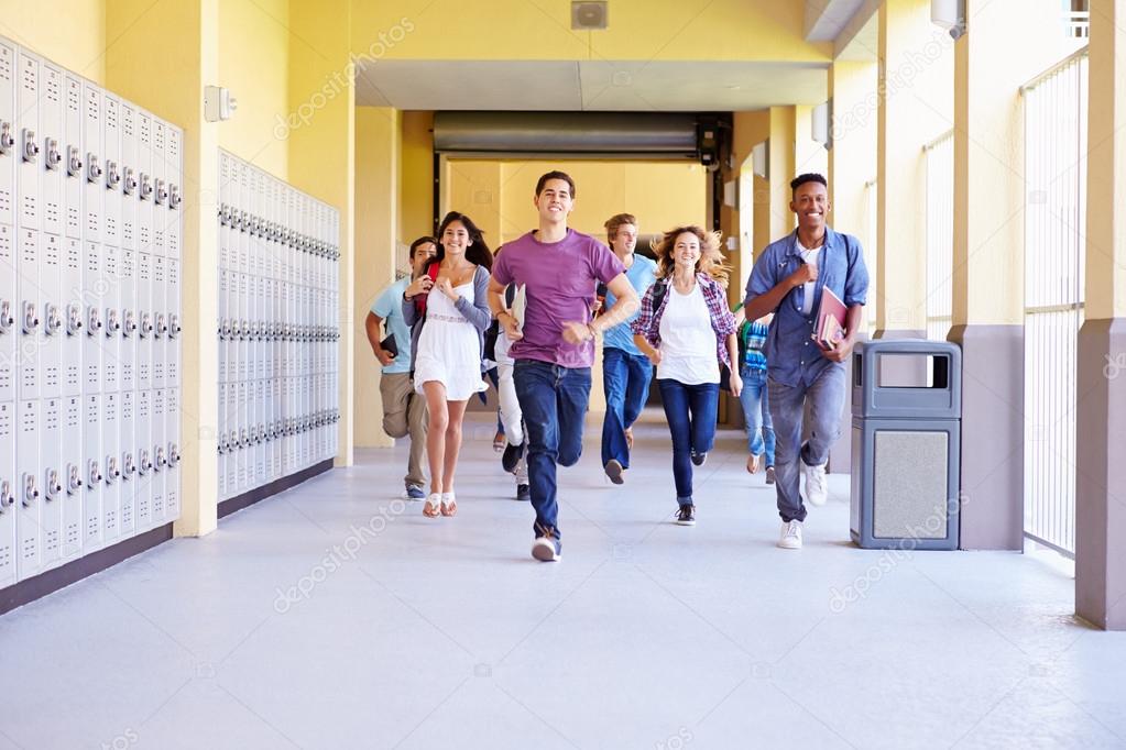 Student Running In Hallway