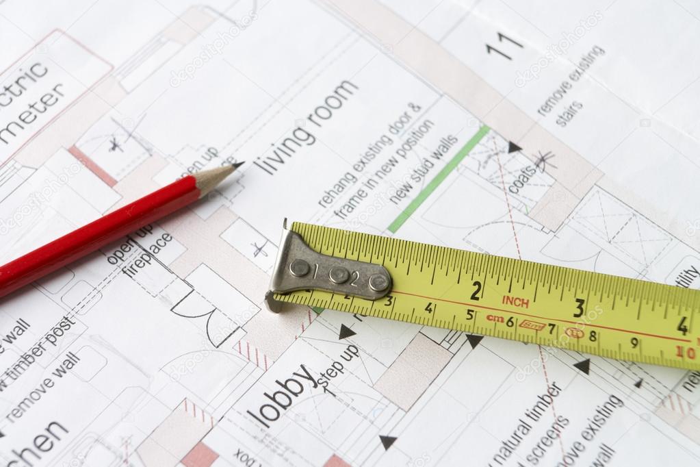 House plan with pencil and ruler Stock Photo by ©monkeybusiness 61029011