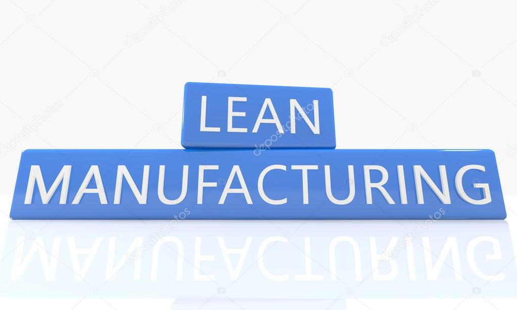 Lean Manufacturing - 3d render blue box with text on it on white ...