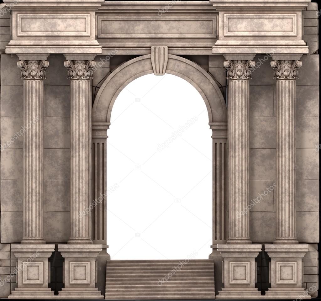 Stone Steps And Entry Way With Corinthian Columns — Stock Photo ...