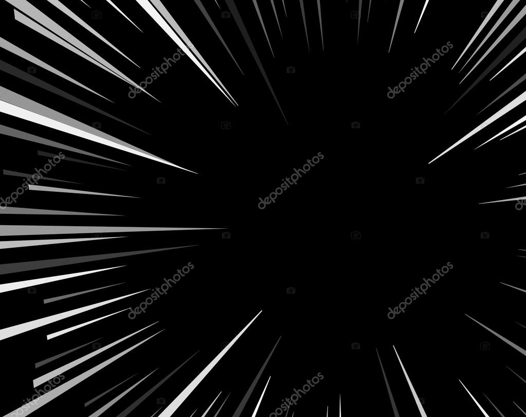 Comic book explosion superhero pop art style black and white radial ...