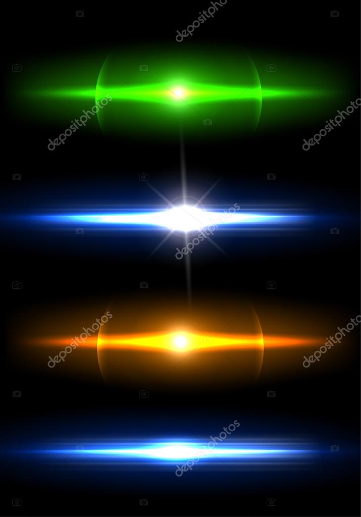 Realistic light glare sparkle, highlight set. Collection of beautiful ...
