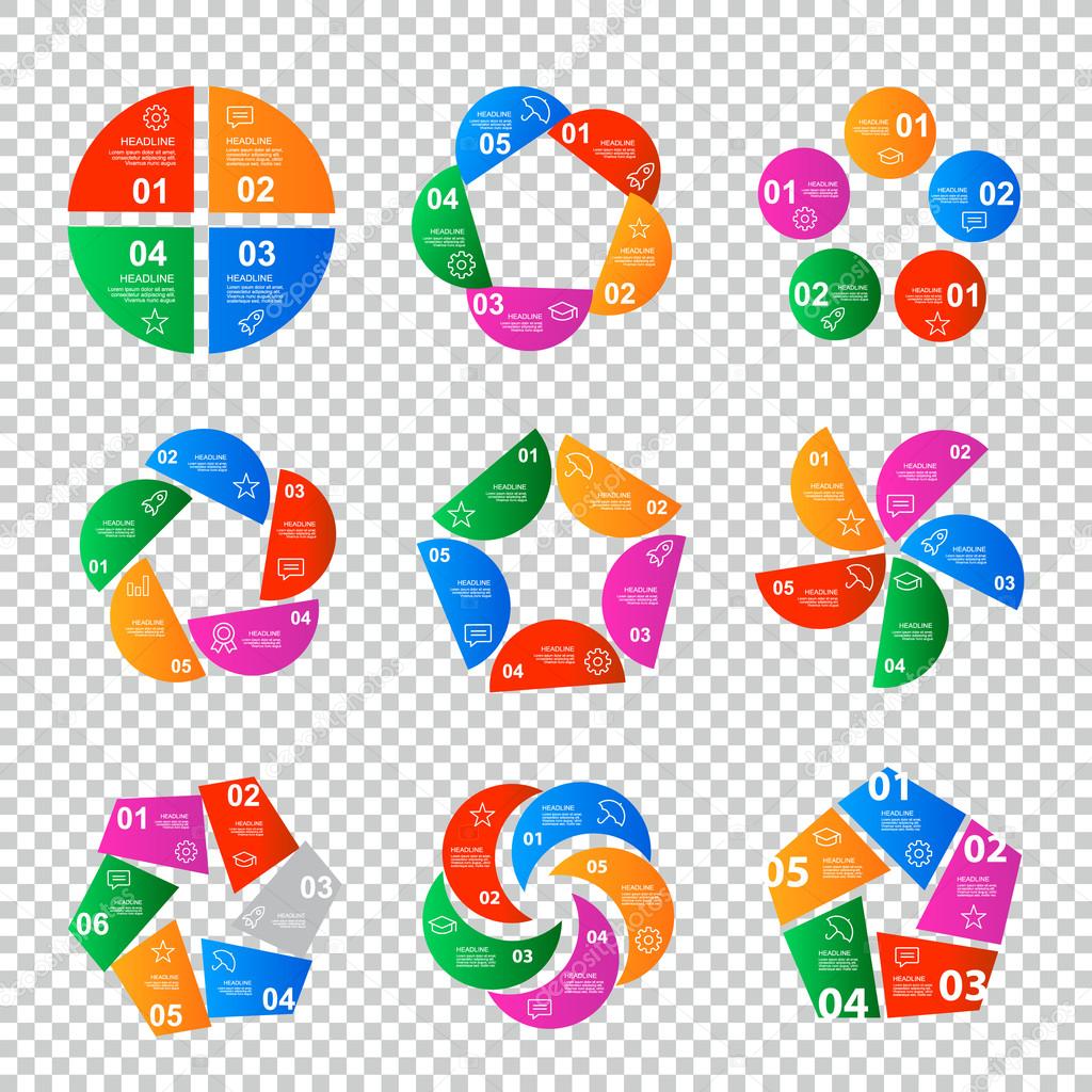Conjunto de infograf as paso a paso en forma de pol gonos. Gr ficos, gr ficos, diagramas ...