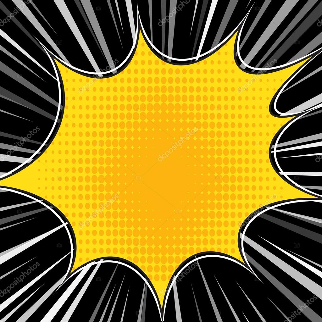 Comic book explosion superhero pop art style radial lines background ...