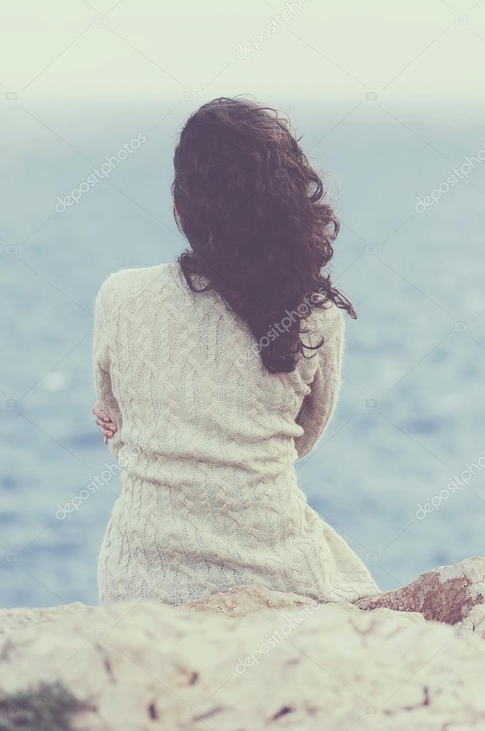 Girl Looking Back Sad