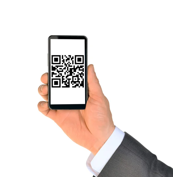 Hand Holding a Smartphone scanning qrcode Stock Photo by ©pingebat 78140744