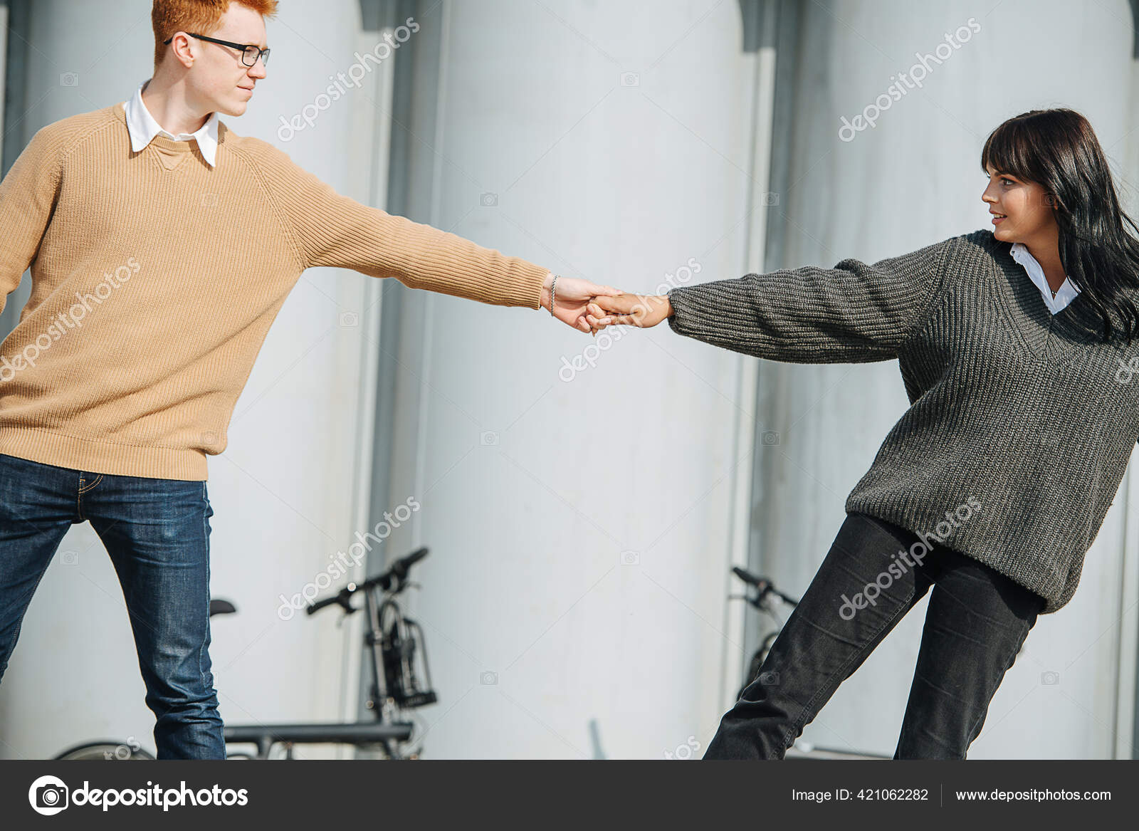 Body form made by sensual young couple. They are in love, having fun ...