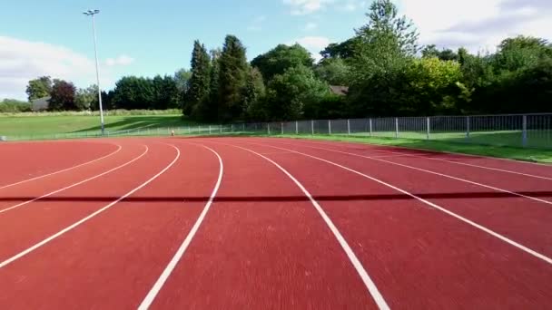 Large modern running track — Stock Video © Hotelfoxtrot #104248554