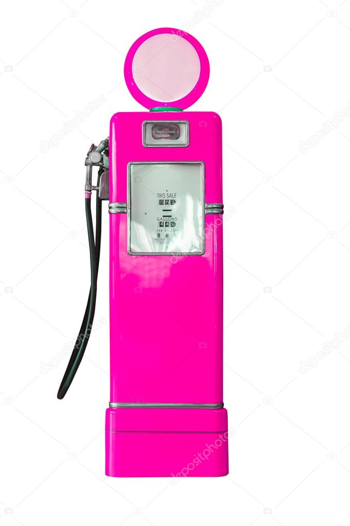 Vintage pink fuel pump on white Stock Photo by ©stoonn 112300366