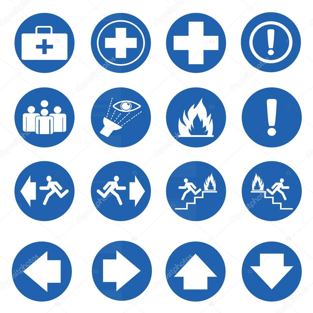Signo de seguridad del círculo azul. Vector vector, gráfico vectorial ...