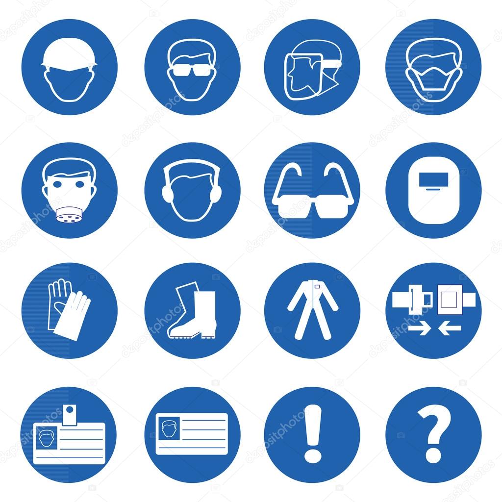 Mandatory signs, Construction health and safety,Vector illustrat ...