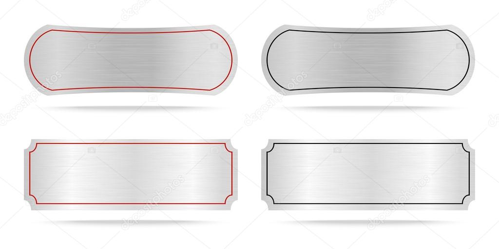 Vector Etiquetas metálicas o placa con nombre metálico Vector de Stock ...