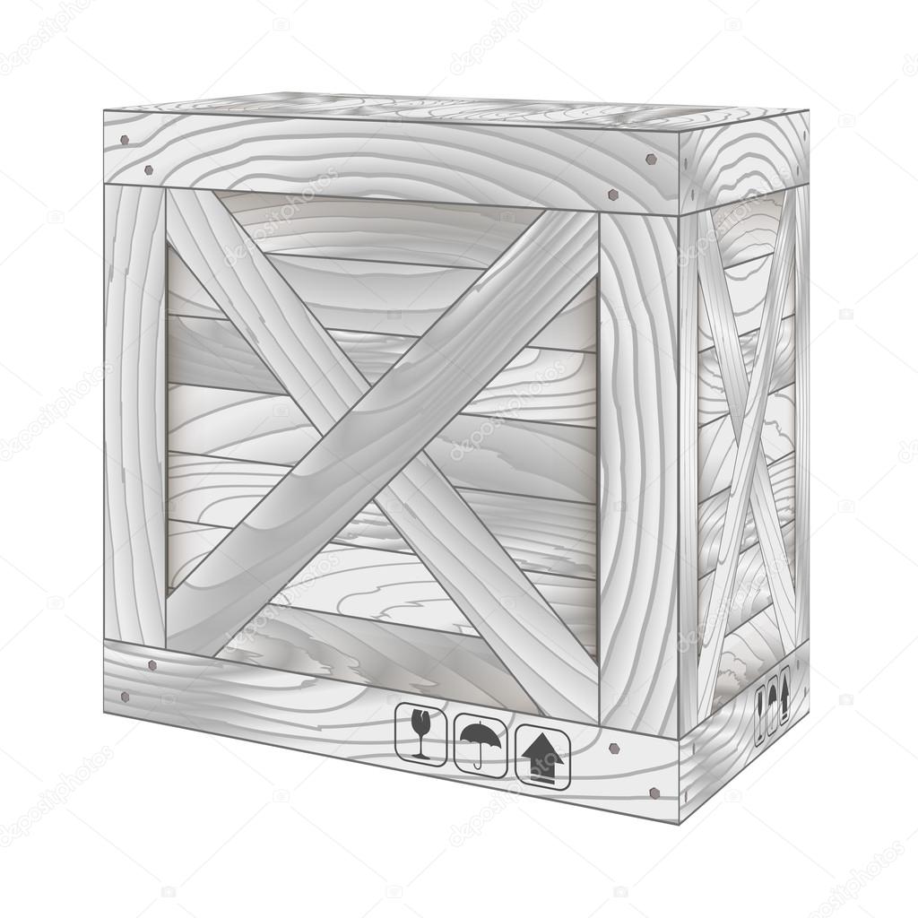 Vector of gray wooden box on white Stock Vector Image by ©stoonn #83087240