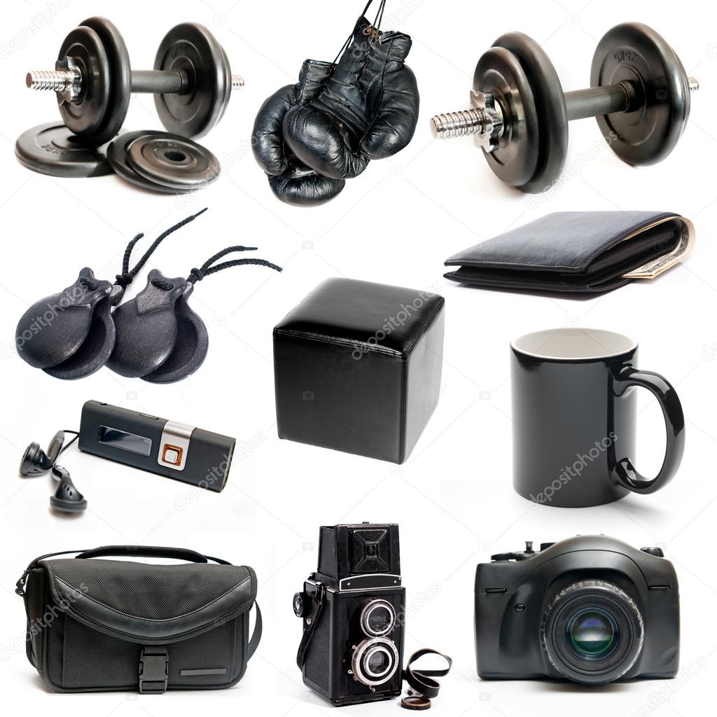 Imágenes: objetos negros | diferentes objetos negros — Foto de stock ...