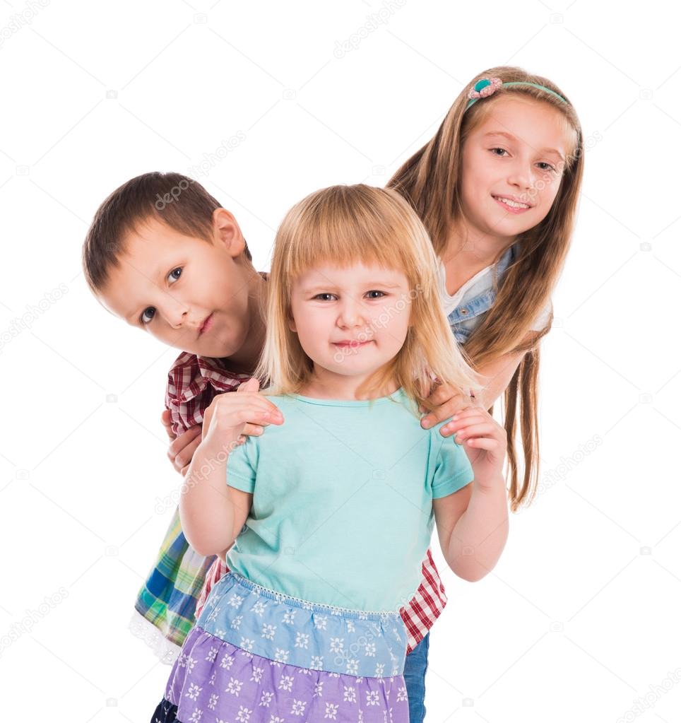 Three cute children smiling Stock Photo by ©GekaSkr 92765716