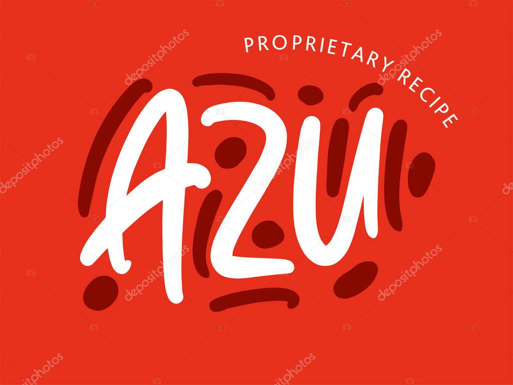 Logotipo de letras de alimentos Azu para negocios, impresión y ...