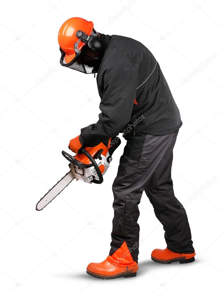 Professional logger safety gear Stock Photo by ©anterovium 80552848