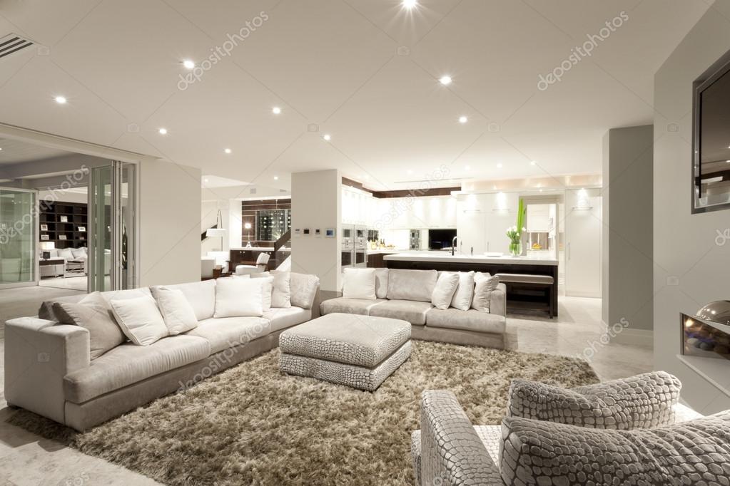 Cozy living room with spacious sofas — Stock Photo © jrstock1 #78477558