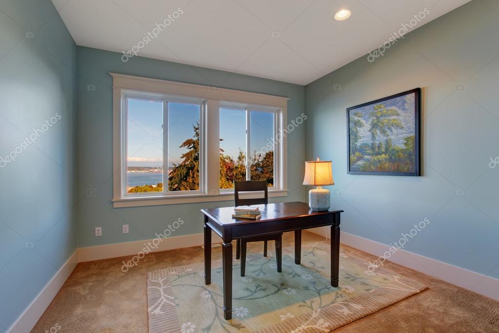 Simple office room in light blue color ⬇ Stock Photo, Image by ...