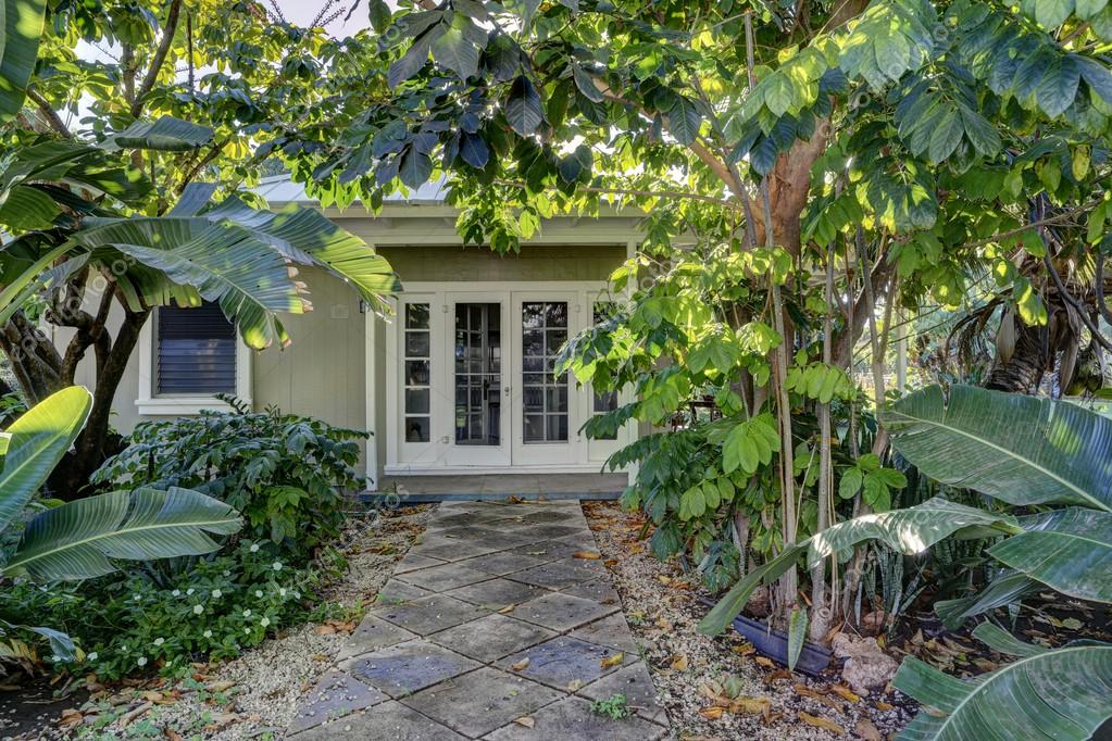 Simple hawaiian house with greenery. — Stock Photo © iriana88w #80580300