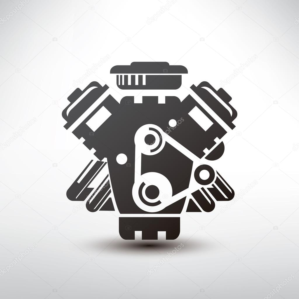 Car engine symbol, stylized vector silhouette of automobile moto Stock ...