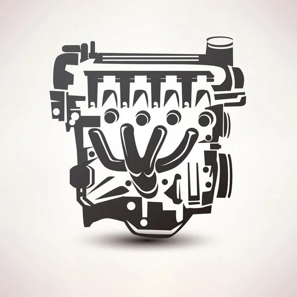 Car engine symbol, stylized vector silhouette of automobile moto Stock ...