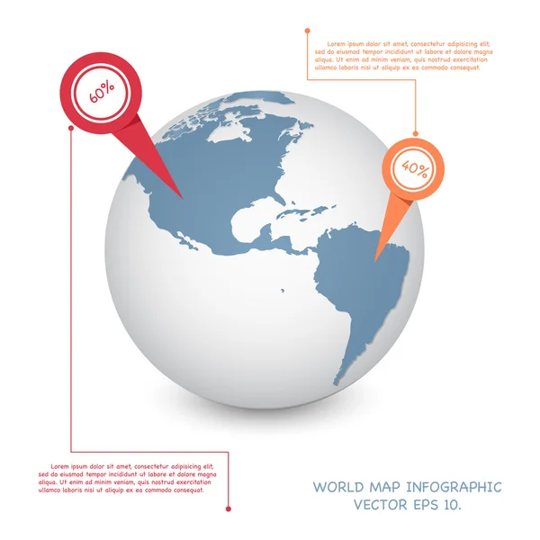 World map globe info graphic for communication concept, Vector ...