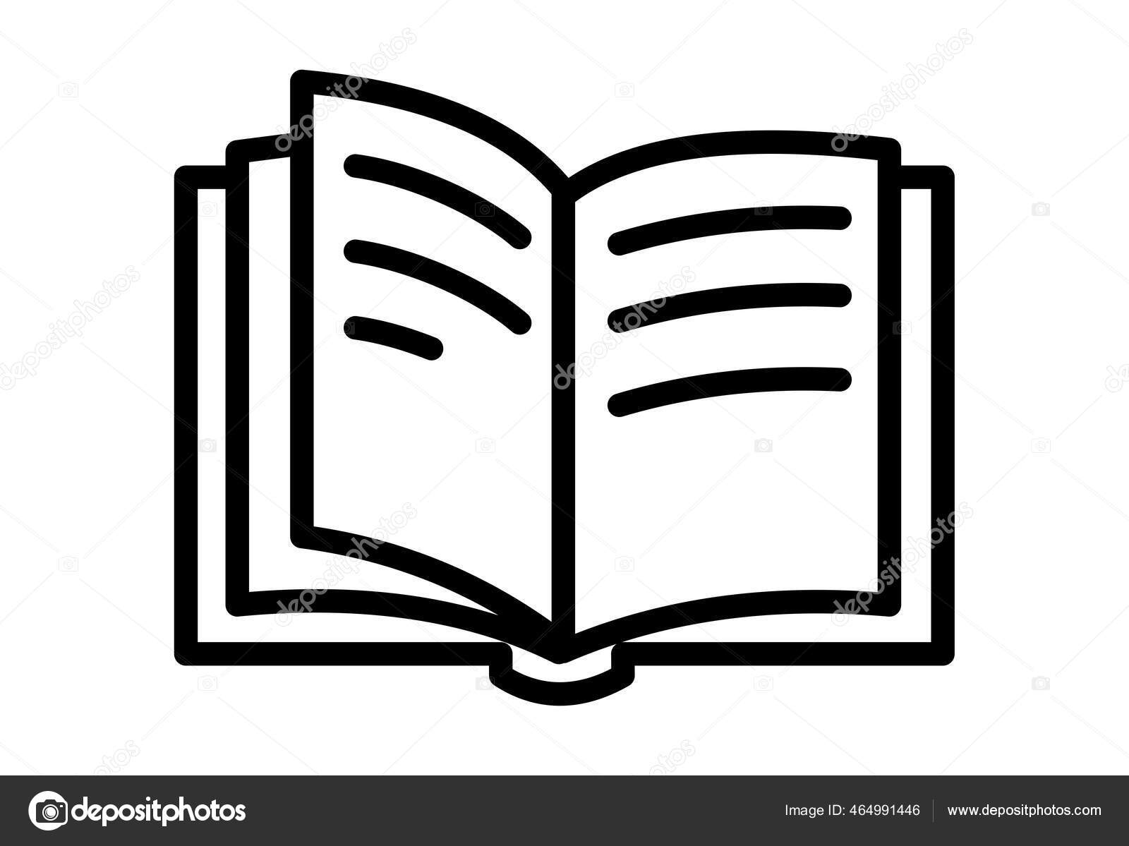 Ouvrir l'icône du livre en style ligne. Pictogramme de bibliothèque, d ...