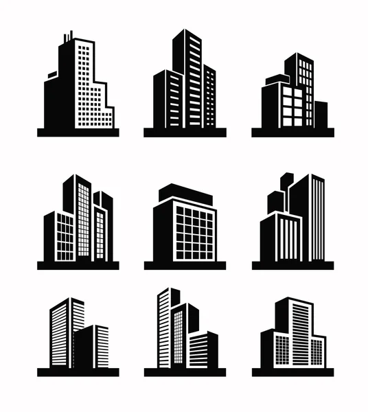 Buildings icons — Stock Vector © bioraven #39322143