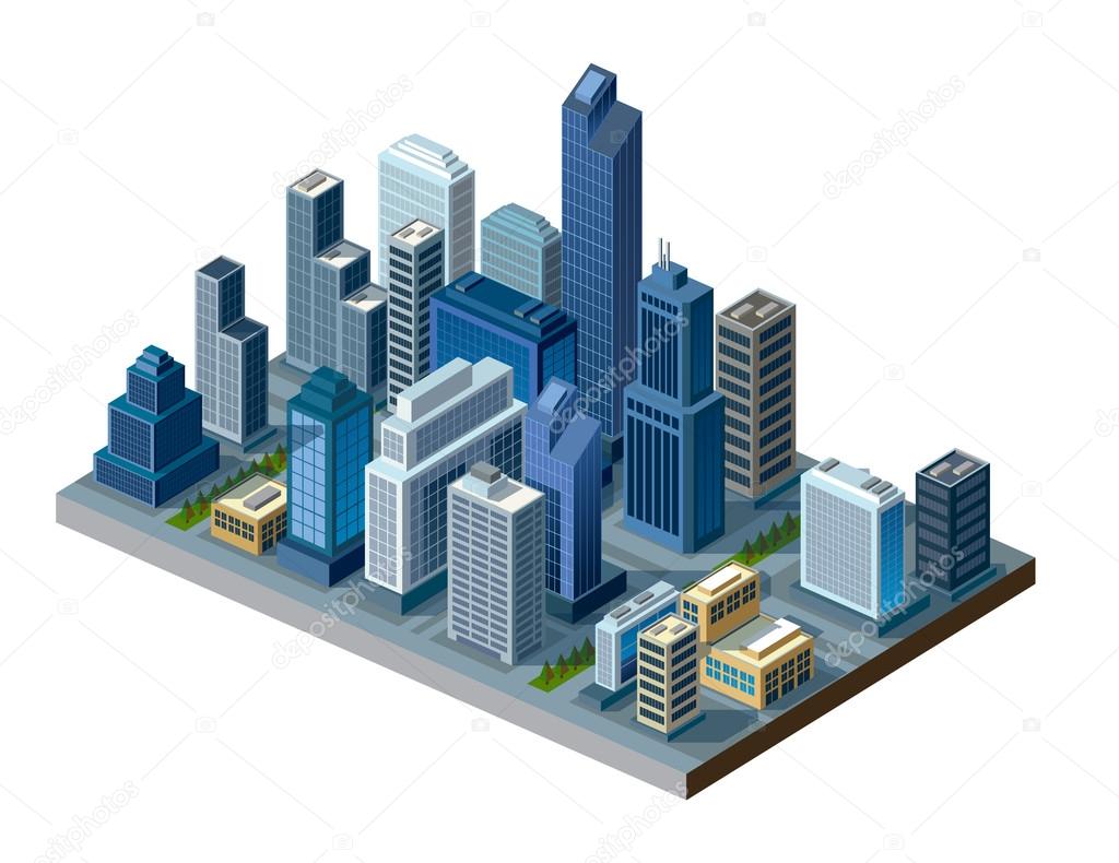 Isometric city — Stock Vector © bioraven #59513017