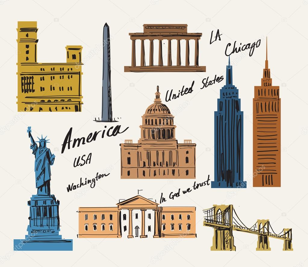 American Landmarks Vector