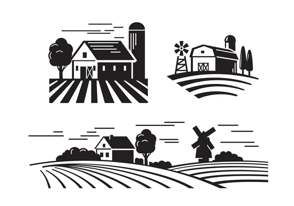 Farm Silhouette Vector