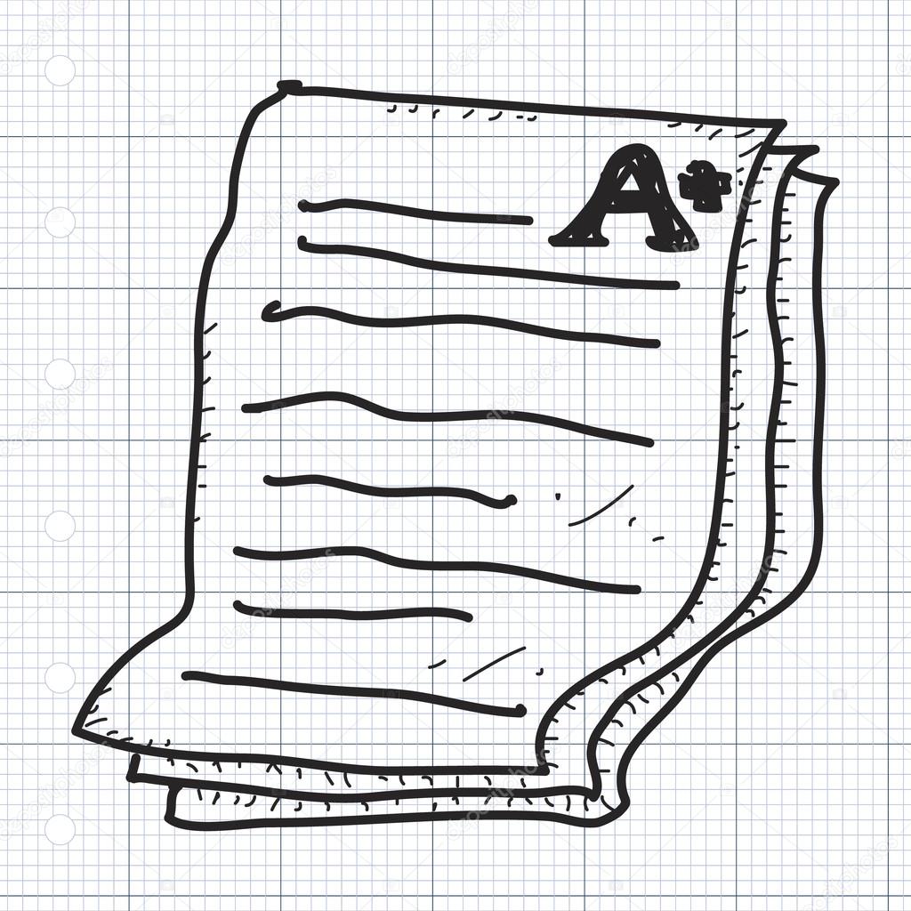 Simple doodle of an exam paper showing A plus Stock Vector by ...