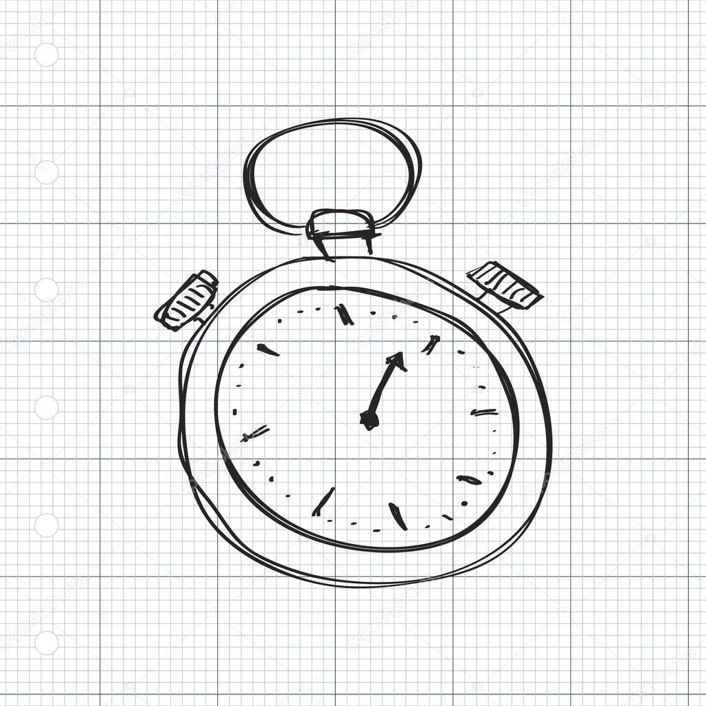 Simple doodle of a stopwatch Stock Vector by ©chrishall 97594476