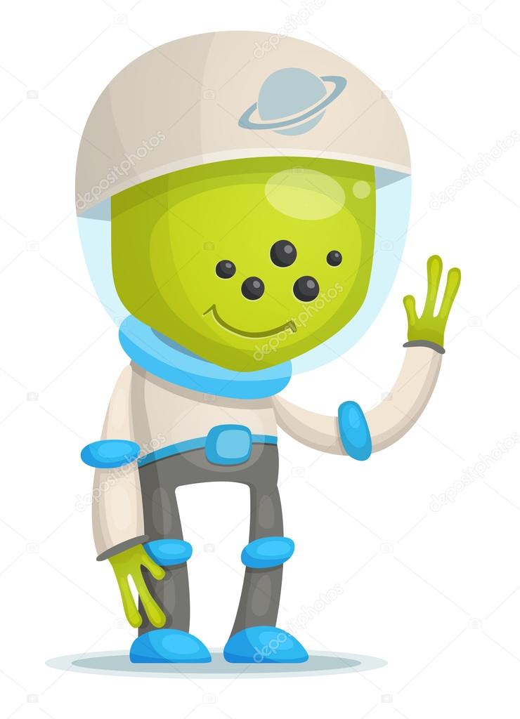 Dibujos animados alien saludando Vector de stock #106419638 de ©Real ...