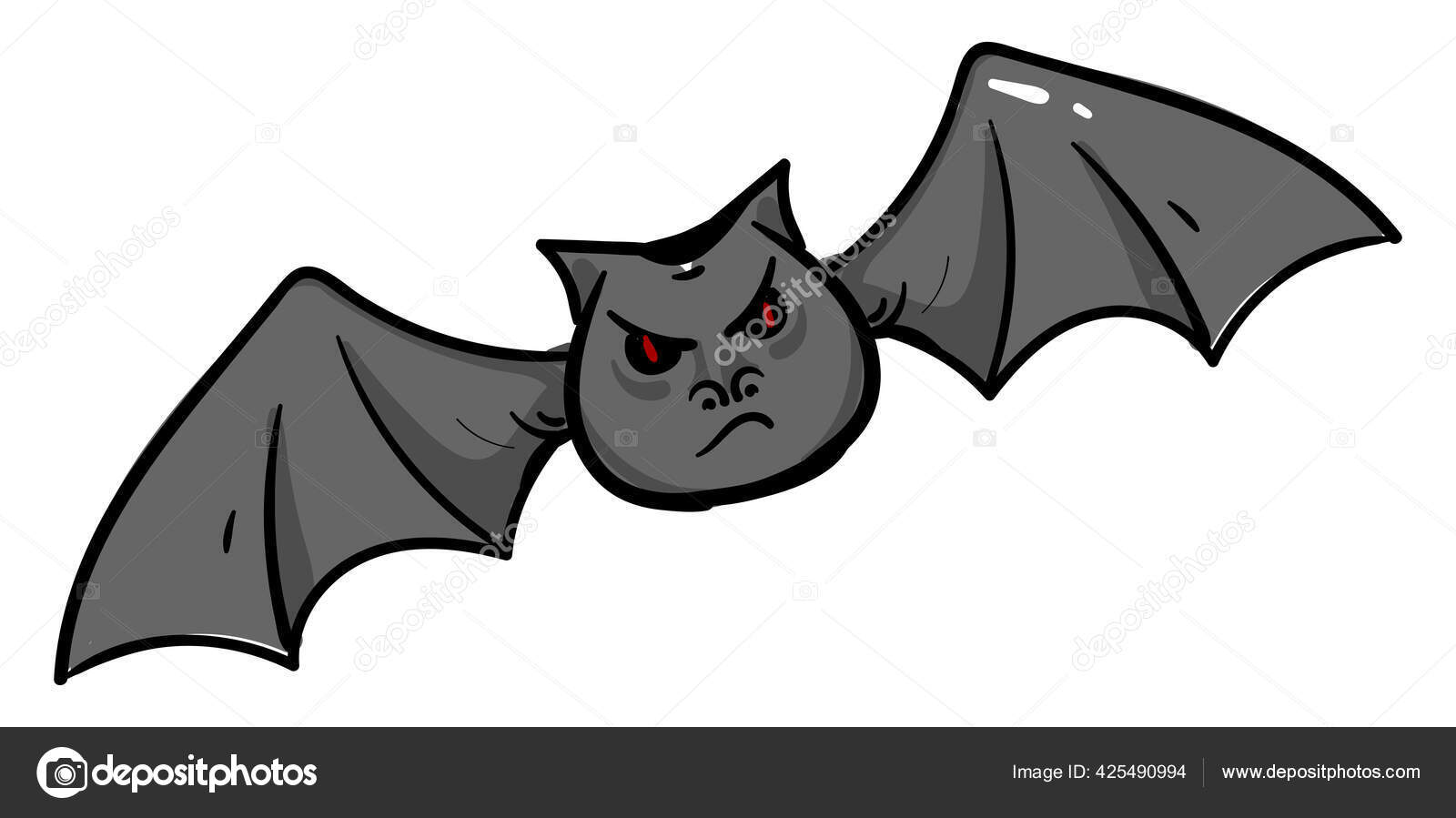 Small Angry Bat Illustration Vector White Background Stock Vector Image ...