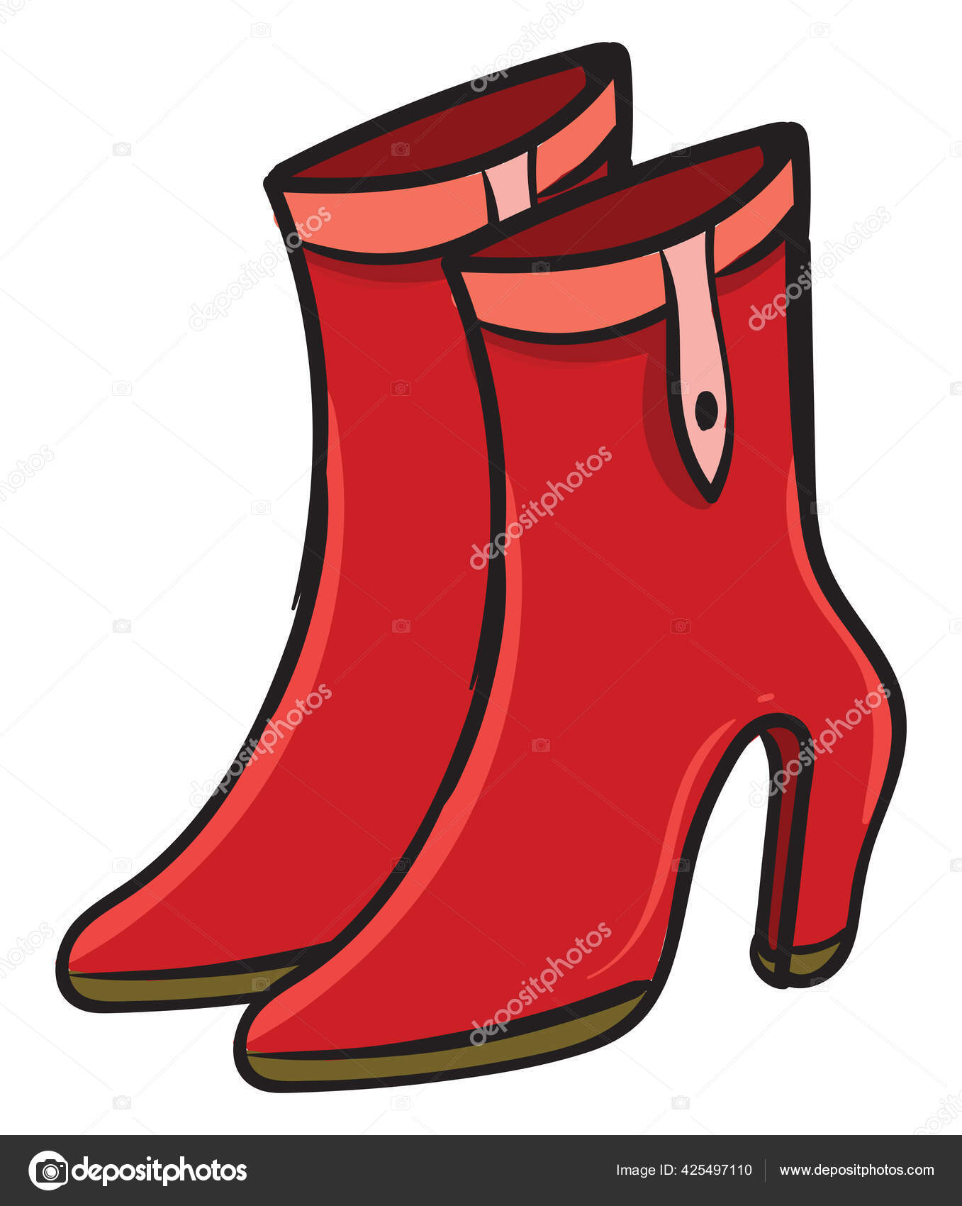 Red Boots Illustration Vector White Background Stock Vector by ...