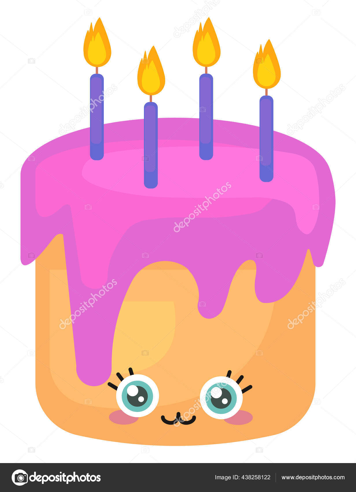 Pink Cake Illustration Vector White Background Stock Vector by ...