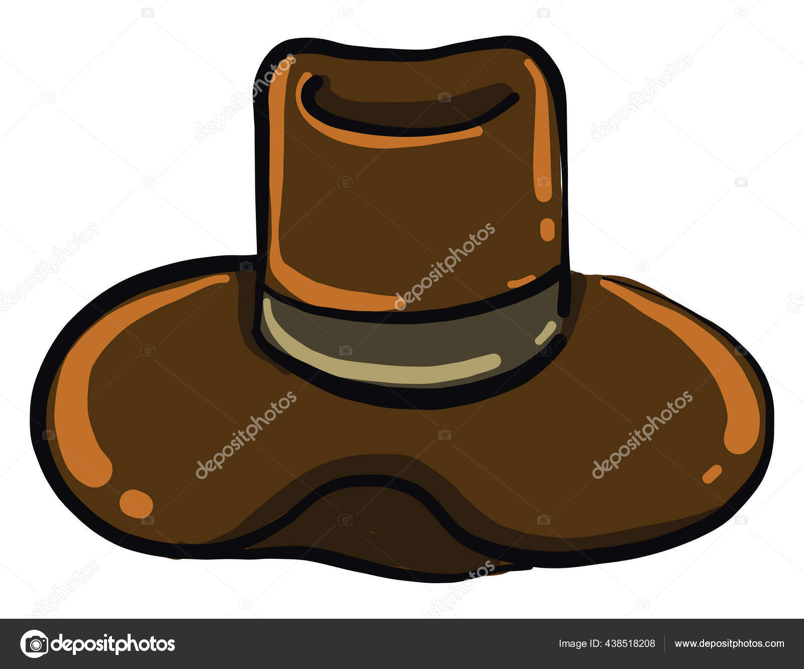 Big Brown Hat Illustration Vector White Background Stock Vector Image ...
