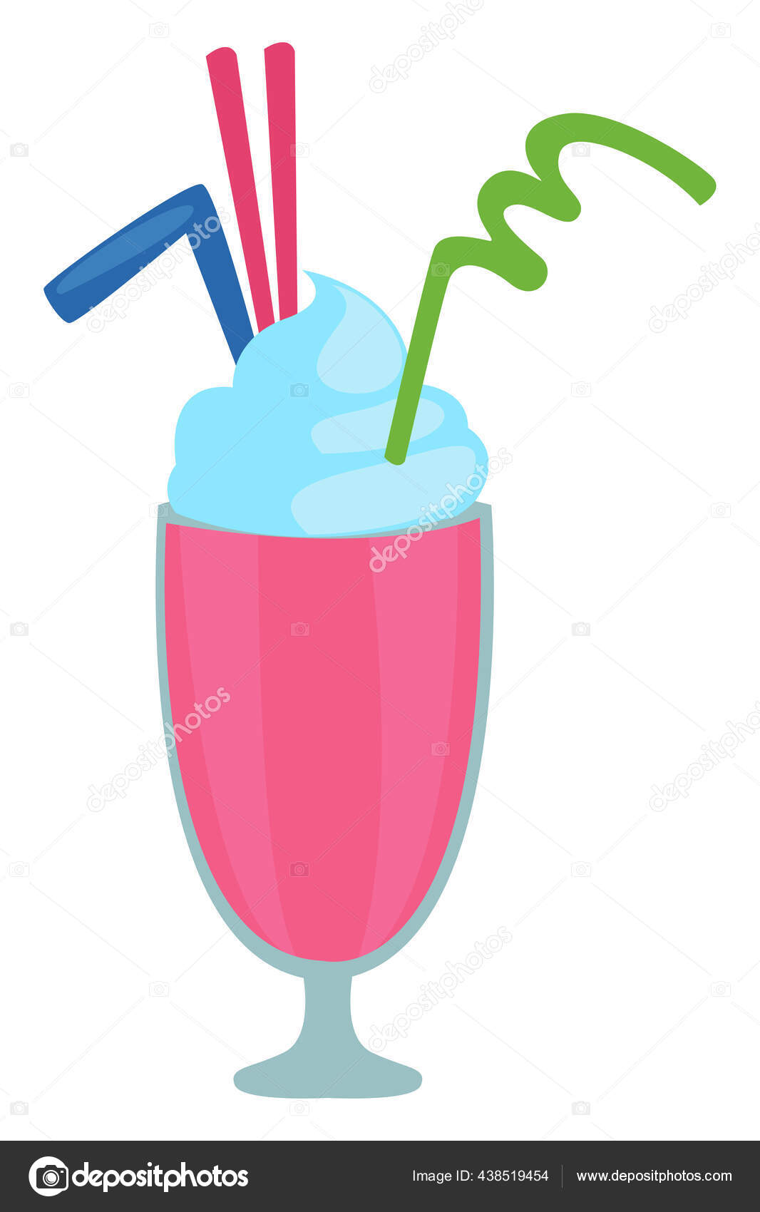 Pink Cocotail Illustration Vector White Background Stock Vector Image ...